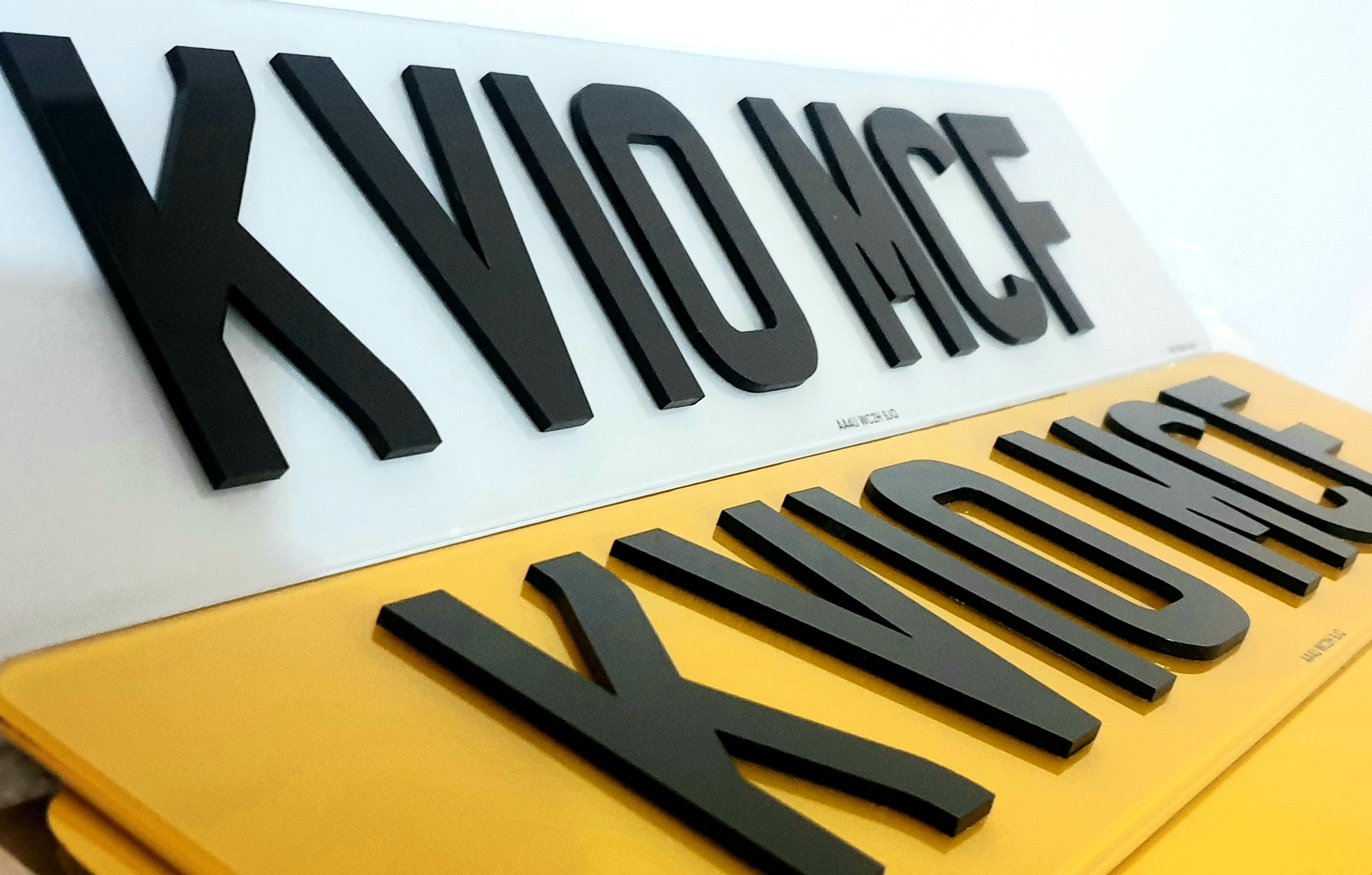 4D Number Plates Laser Cut Front & Rear – CustomizePlates